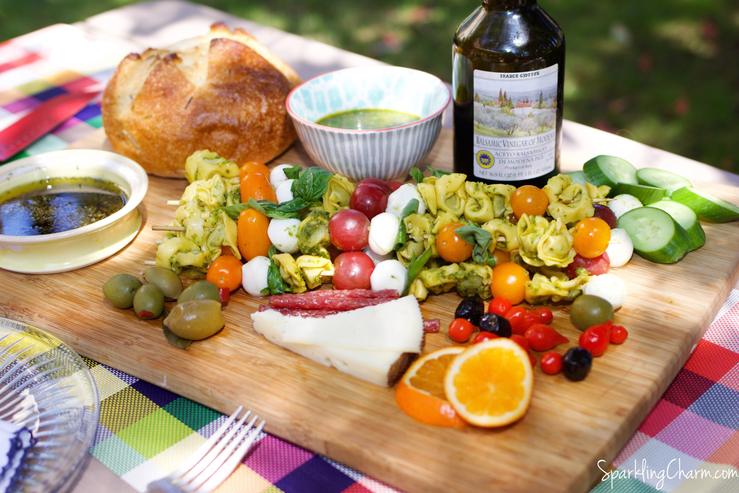 Pesto Pasta Caprese Kabobs - Sparkling Charm - Seasonal Entertaining ...