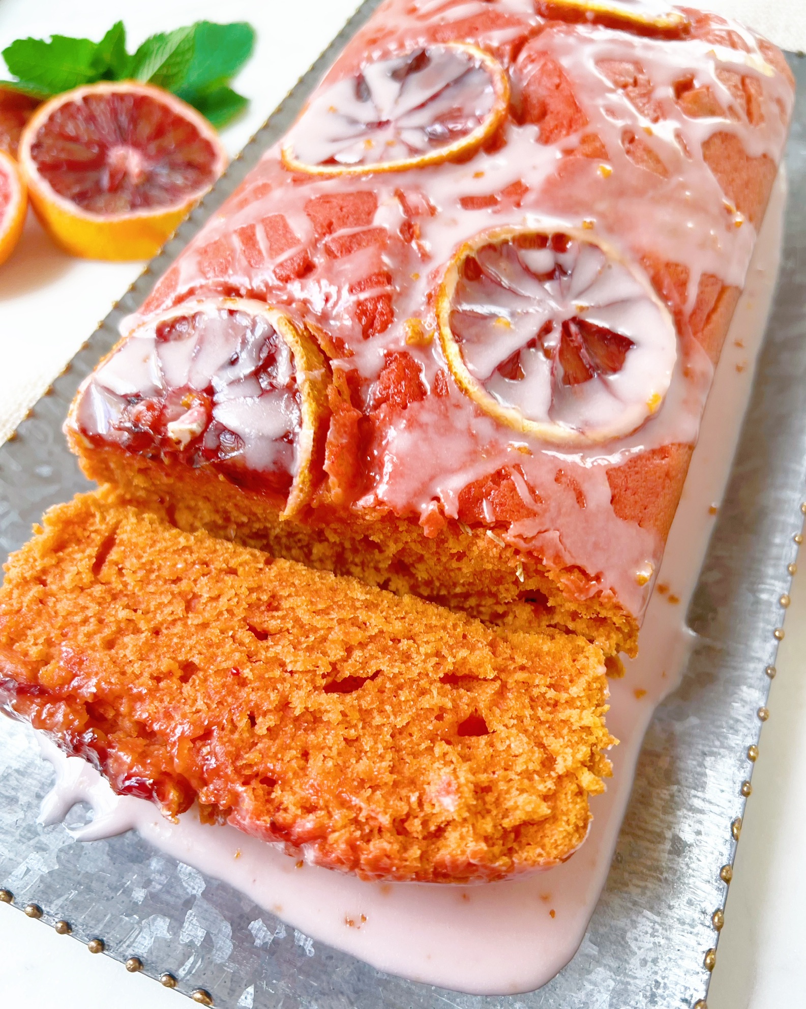 Best Sweet Glazed Blood Orange Loaf Cake - Sparkling Charm