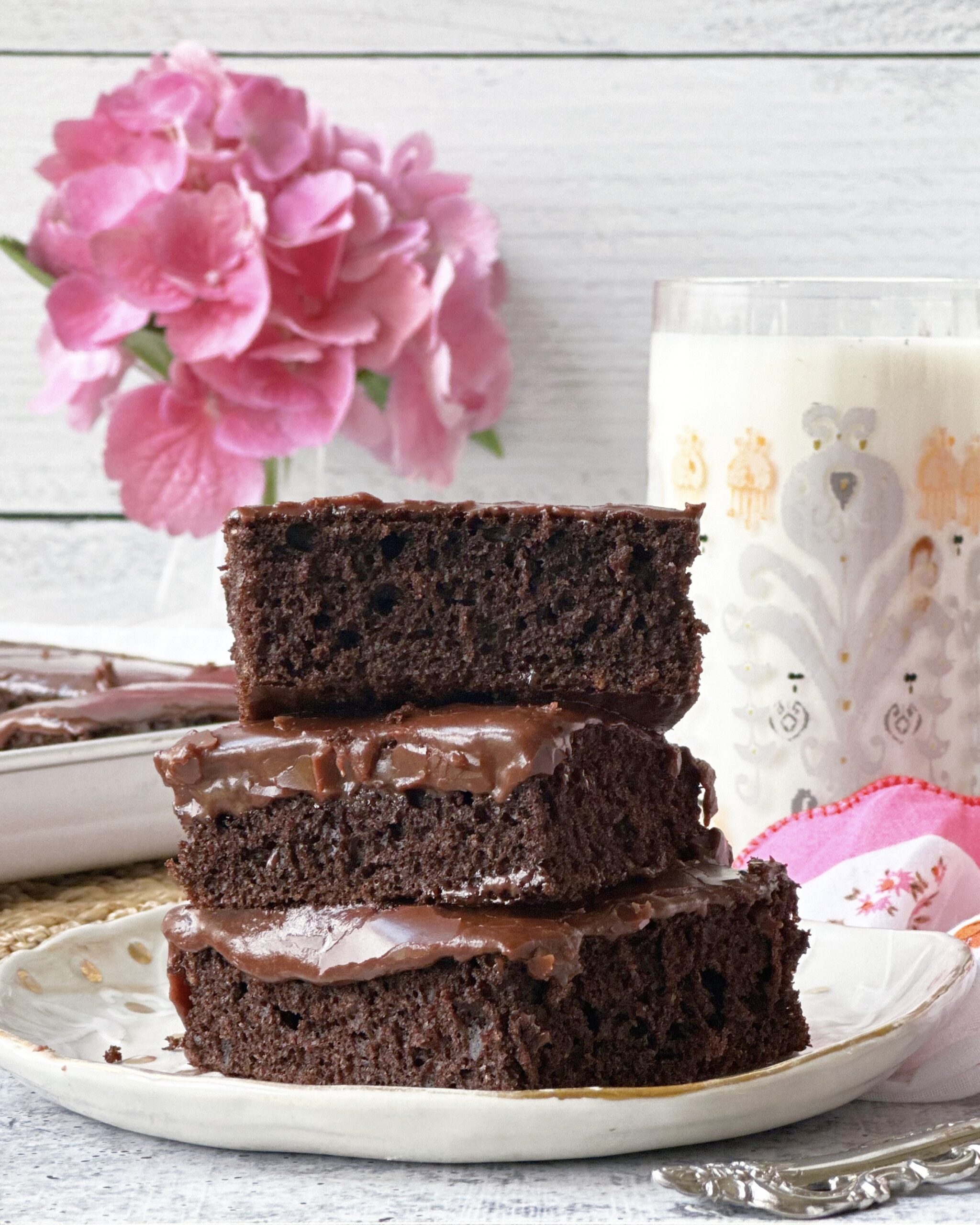 Lunch Lady Chocolate Sheet Cake with Fudge Icing - Sparkling Charm ...